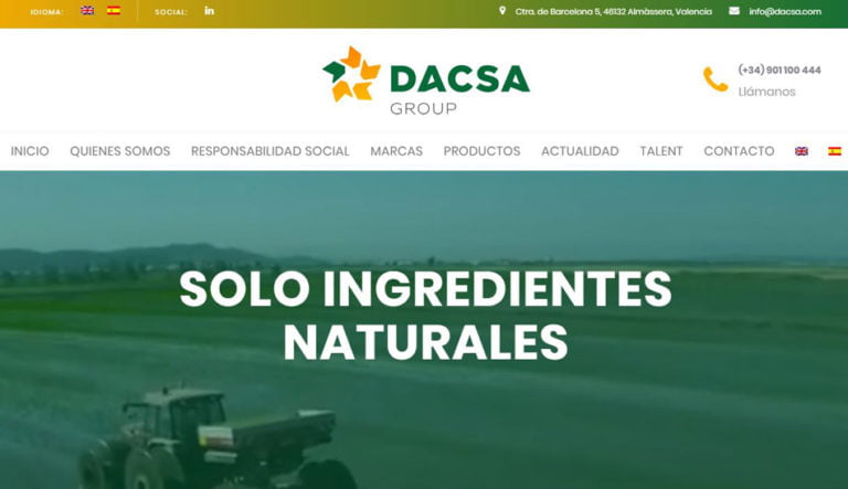 Dacsa estrena web acorde con su nueva identidad corporativa