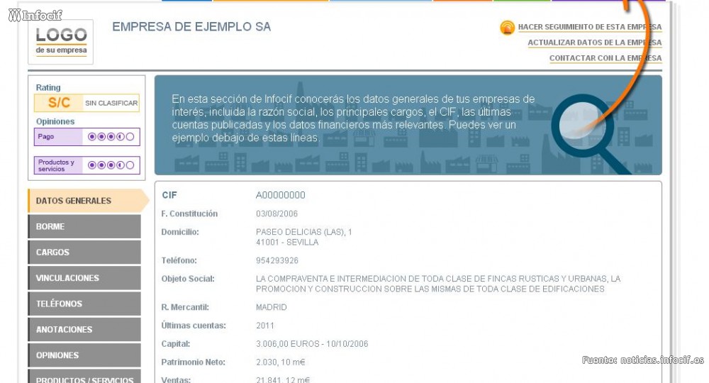 Infocif integra todas las funcionalidades de información de empresas ...